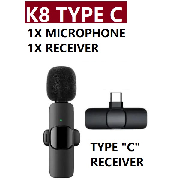 Wireless Mic K8/K9 for Type C/IOS/Android Micro USB Single Mic Double Mic Live Broadcast Mic ...