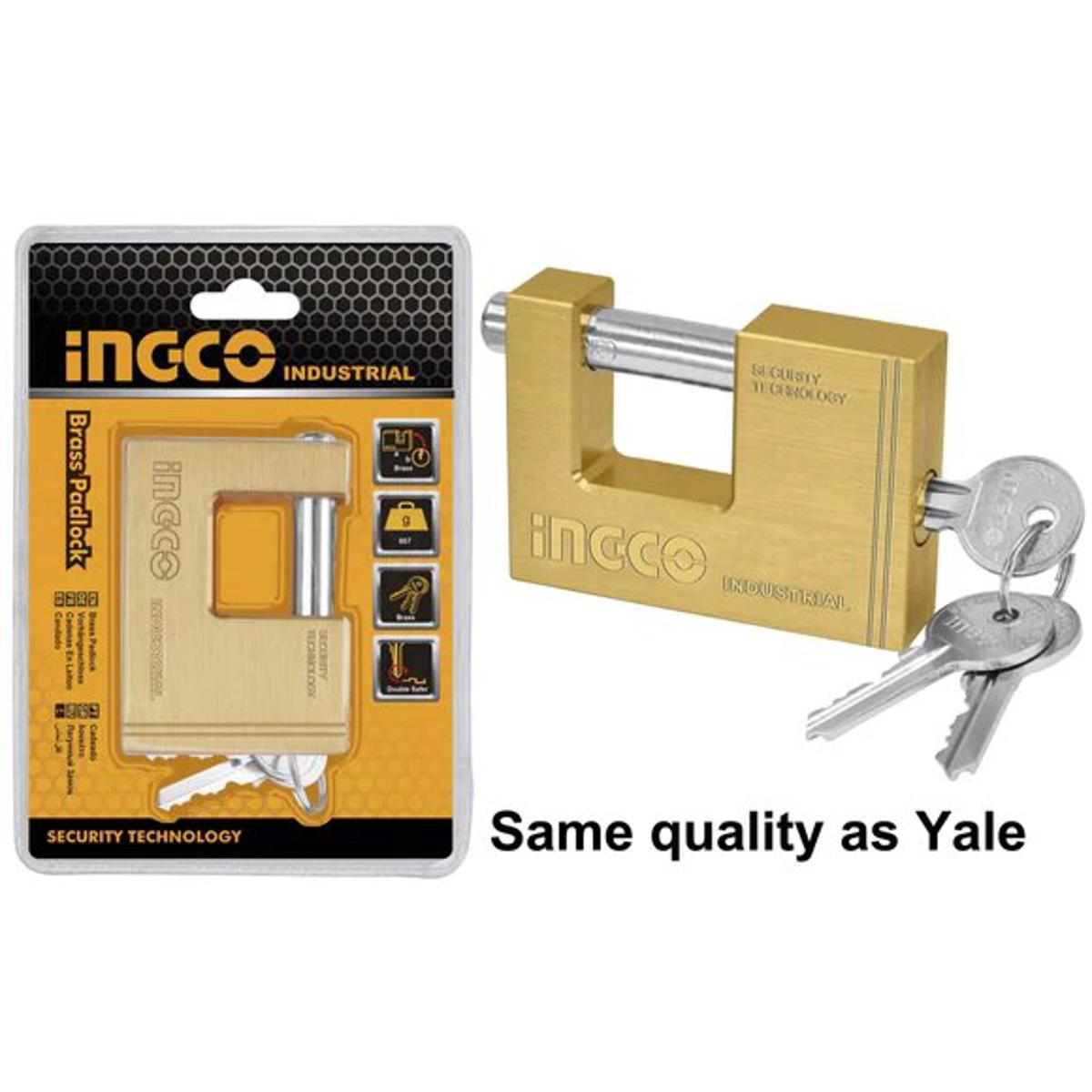 INGCO - Brass Block Padlock 60mm heavy duty (with 3 keys) | Daraz.pk