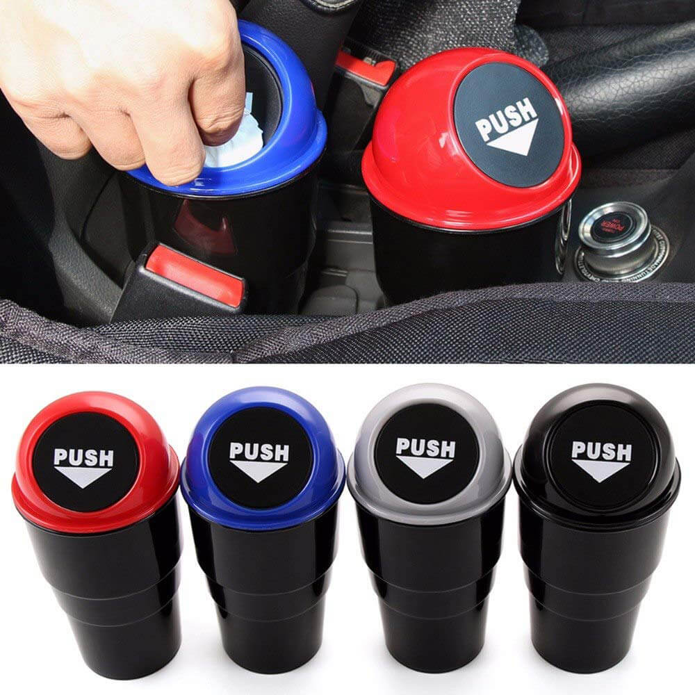 Portable Car Dustbin with Lid Car Trash Can Mini Garbage Bin for ...
