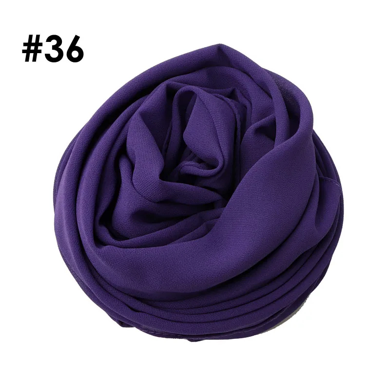 Luxury 100% Chiffon Georgette Hijab Stoller Scarf for Women and Girls ...