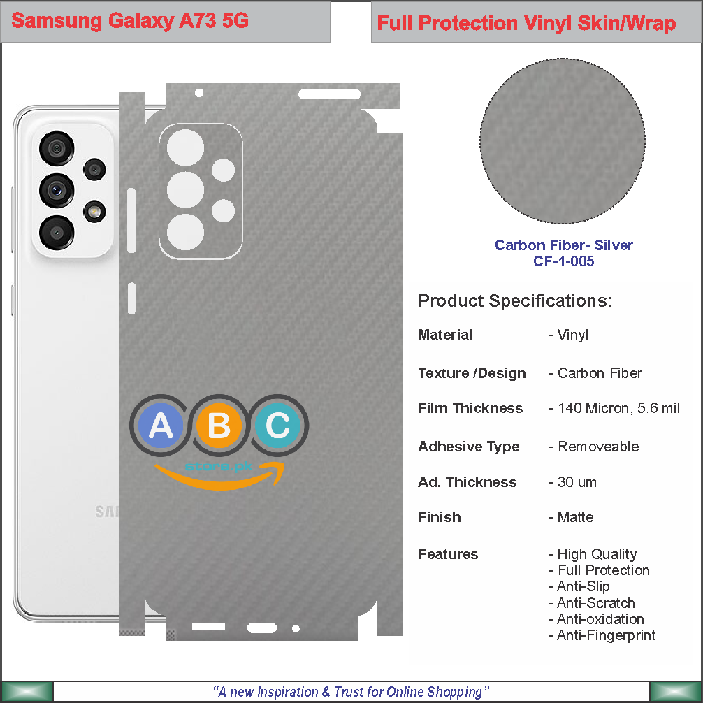 Samsung Galaxy A73 5G , Full Back Protection Sheet with Four Sides ...