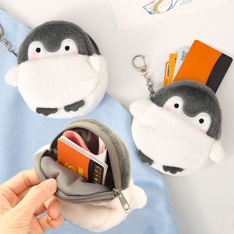 Cute Little Penguin Purse Soft Mini Cartoon Purse Kawaii Data Line Bag ...