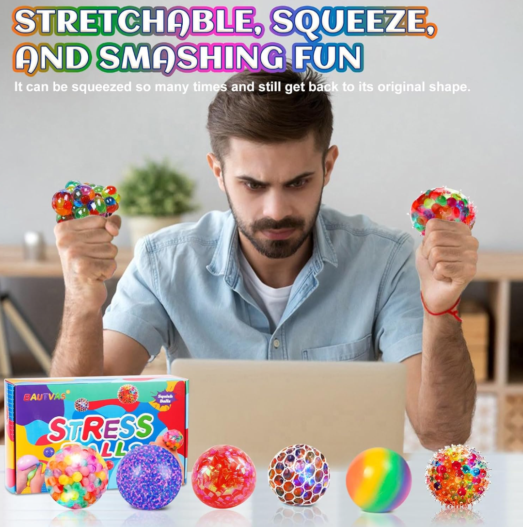 Colour Changeable Grape Mesh Squish Ball.Slime And Squishy Toy. Stress ...