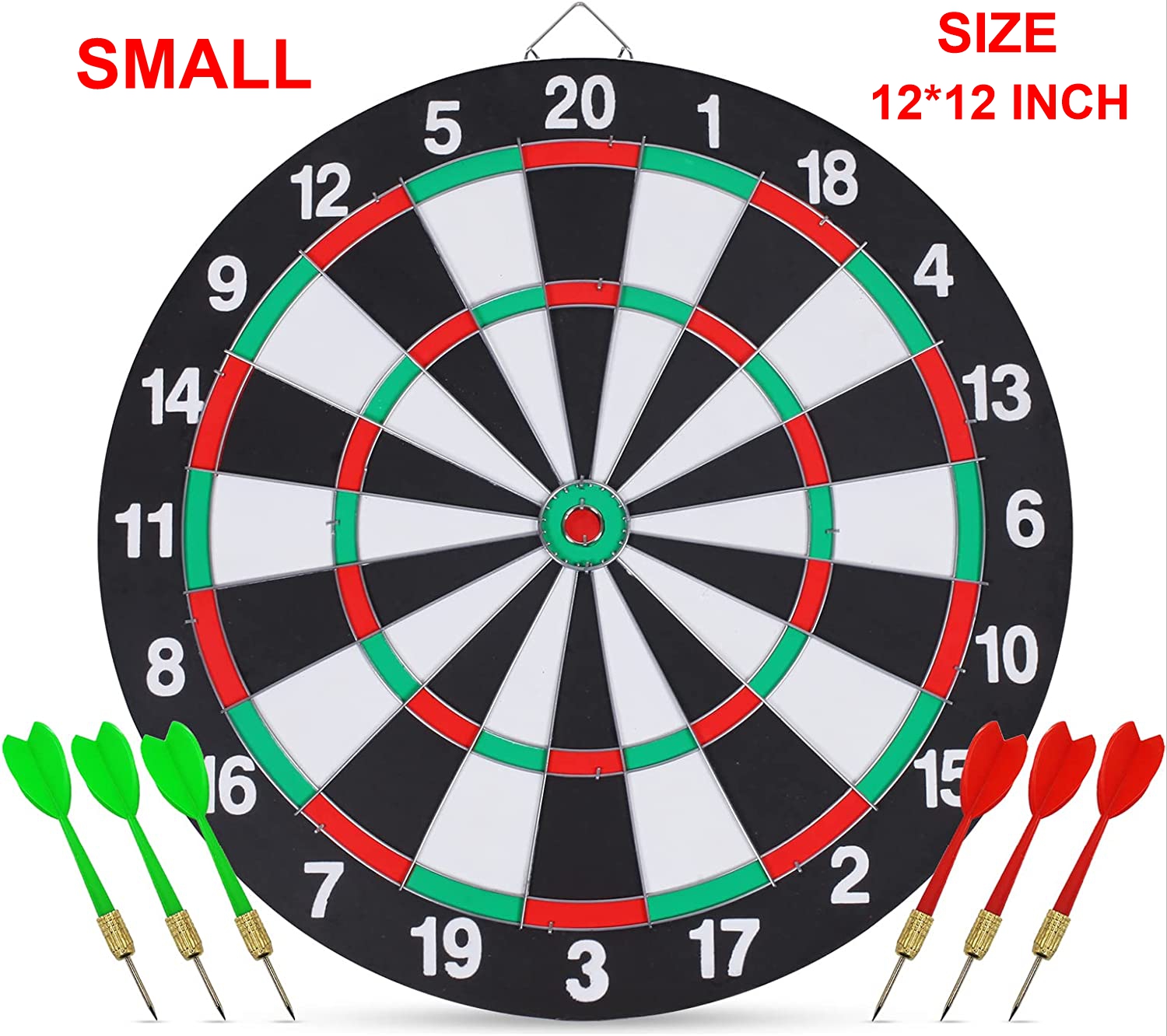 Dart Board with 6 Dart Double Sided Hanging Dart Board Family Game Set ...