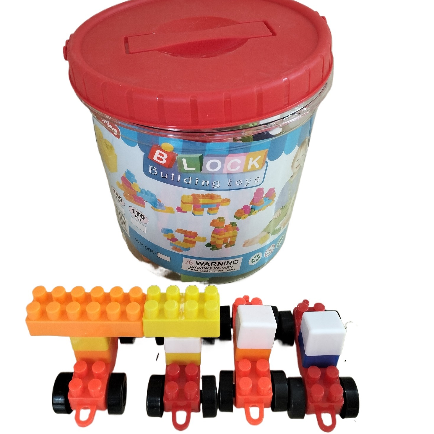 Building Blocks Bucket 90+ pieces Block Bucket for kids easy to store ...