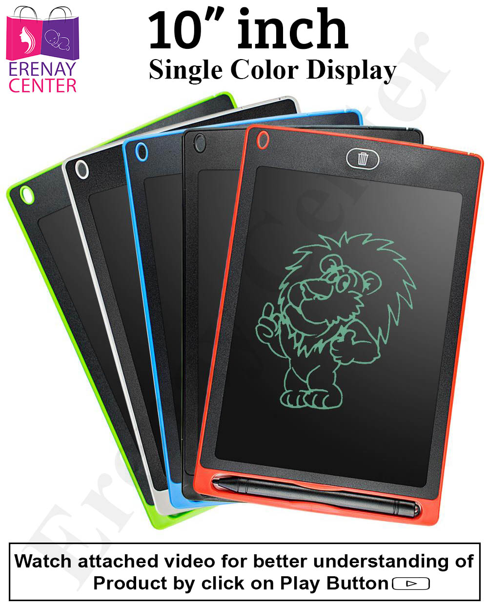 LCD Pannel Colorful Writing Tablet For Kids - 10' | Daraz.pk