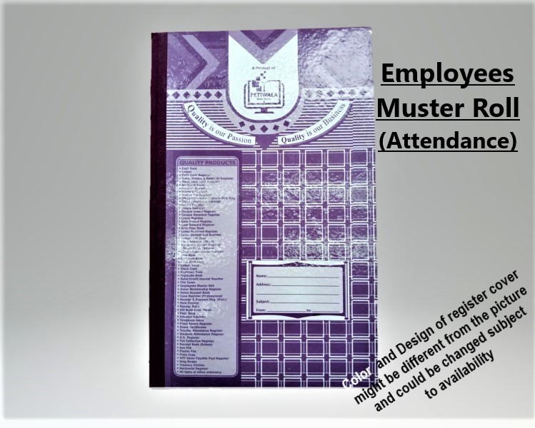 Petiwala – Employees Muster Roll Register / Attendance Register with ...
