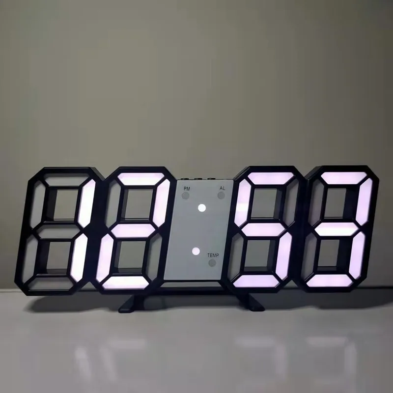 3D LED Digital Alarm Clock for Bedrooms With 3 Adjustable Brightness ...