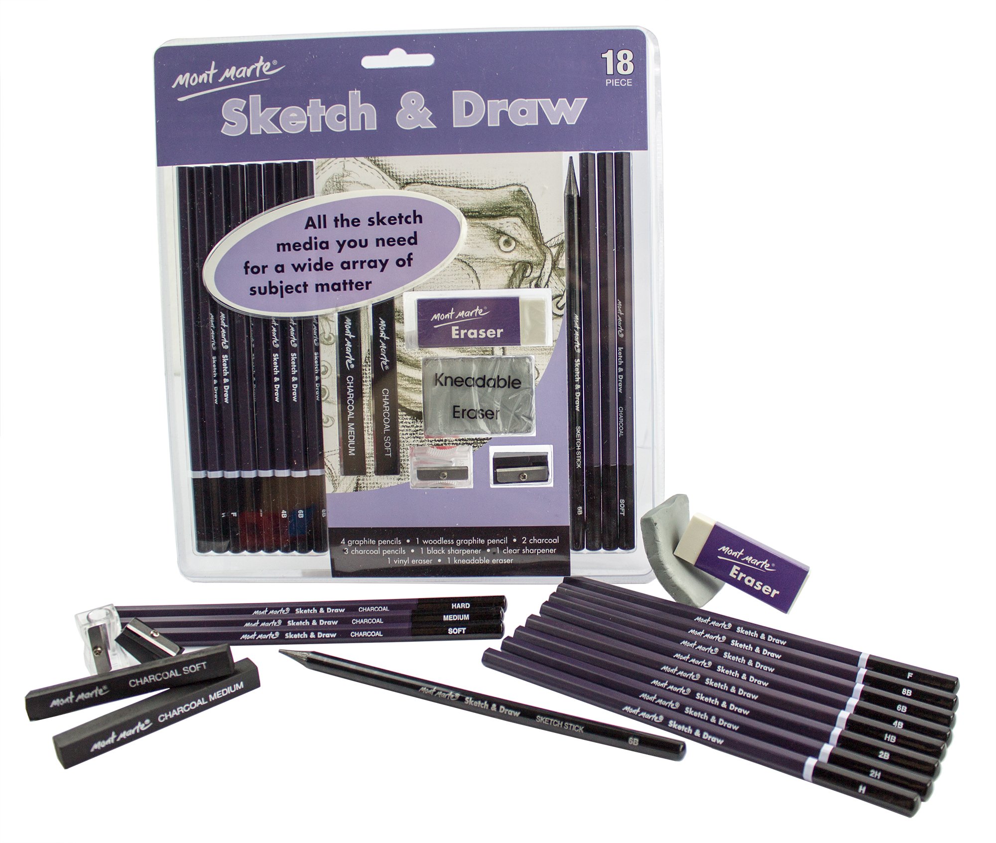 Mont Marte Sketch & Draw Set 18Pcs | Daraz.pk