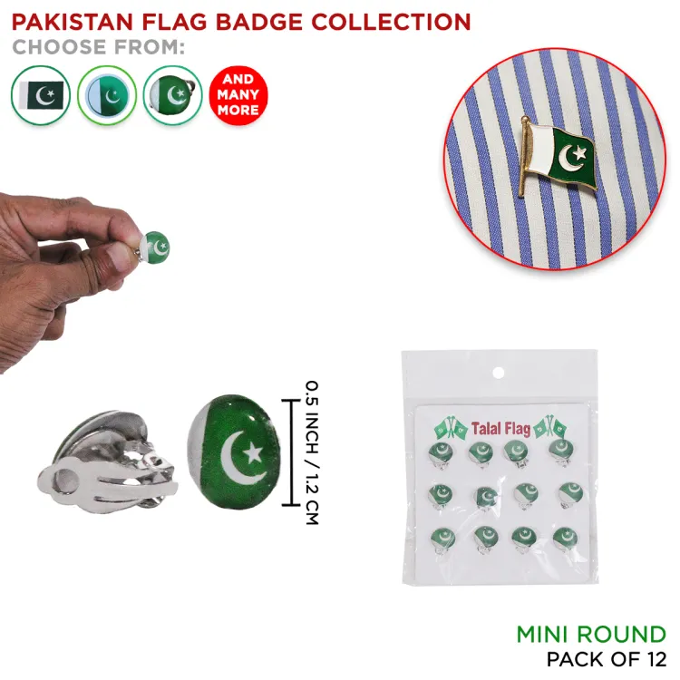 Pakistan & Palestine Flag Badge Collection With Attachable Pin For ...