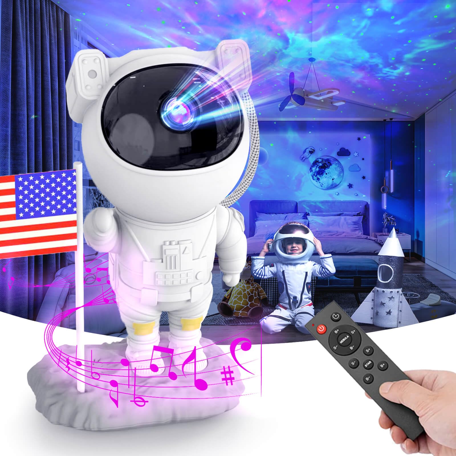 Astronaut Galaxy Projector Star Projector, Remote Control Space Buddy ...