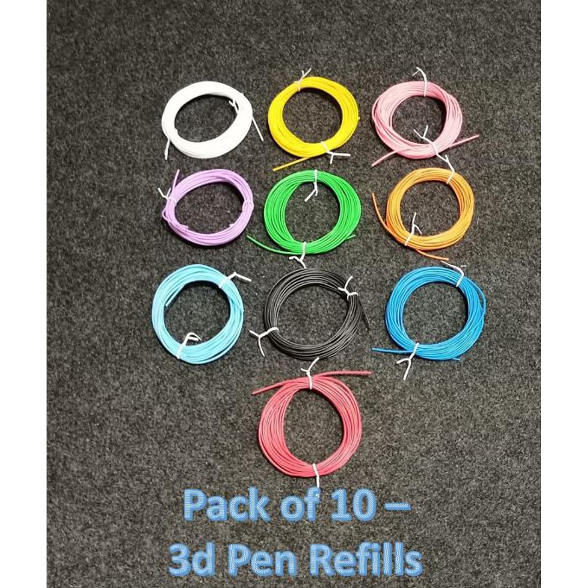 Pack of 10 3D PEN WIRES FILAMENTS Multicolor Refills for 3D Printing ...