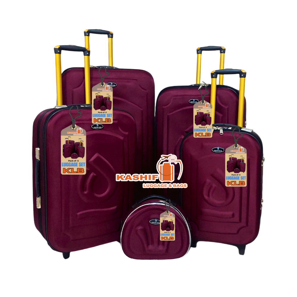 Compact 5-Piece Trolley Suitcase Set with Versatile Color Options ...
