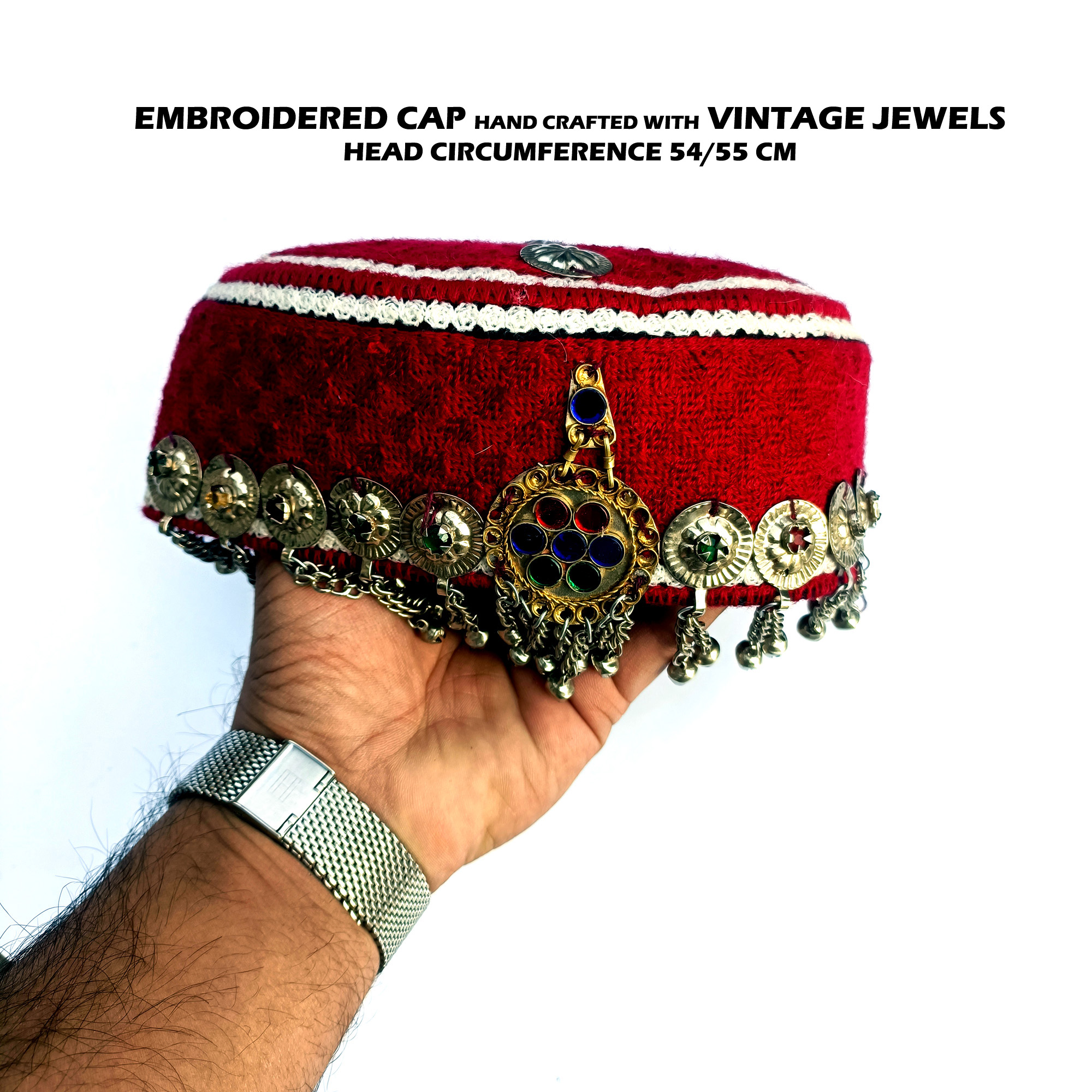 Afghan Turkish Pakistani Traditional Wear Embroidered Cap Topi with ...