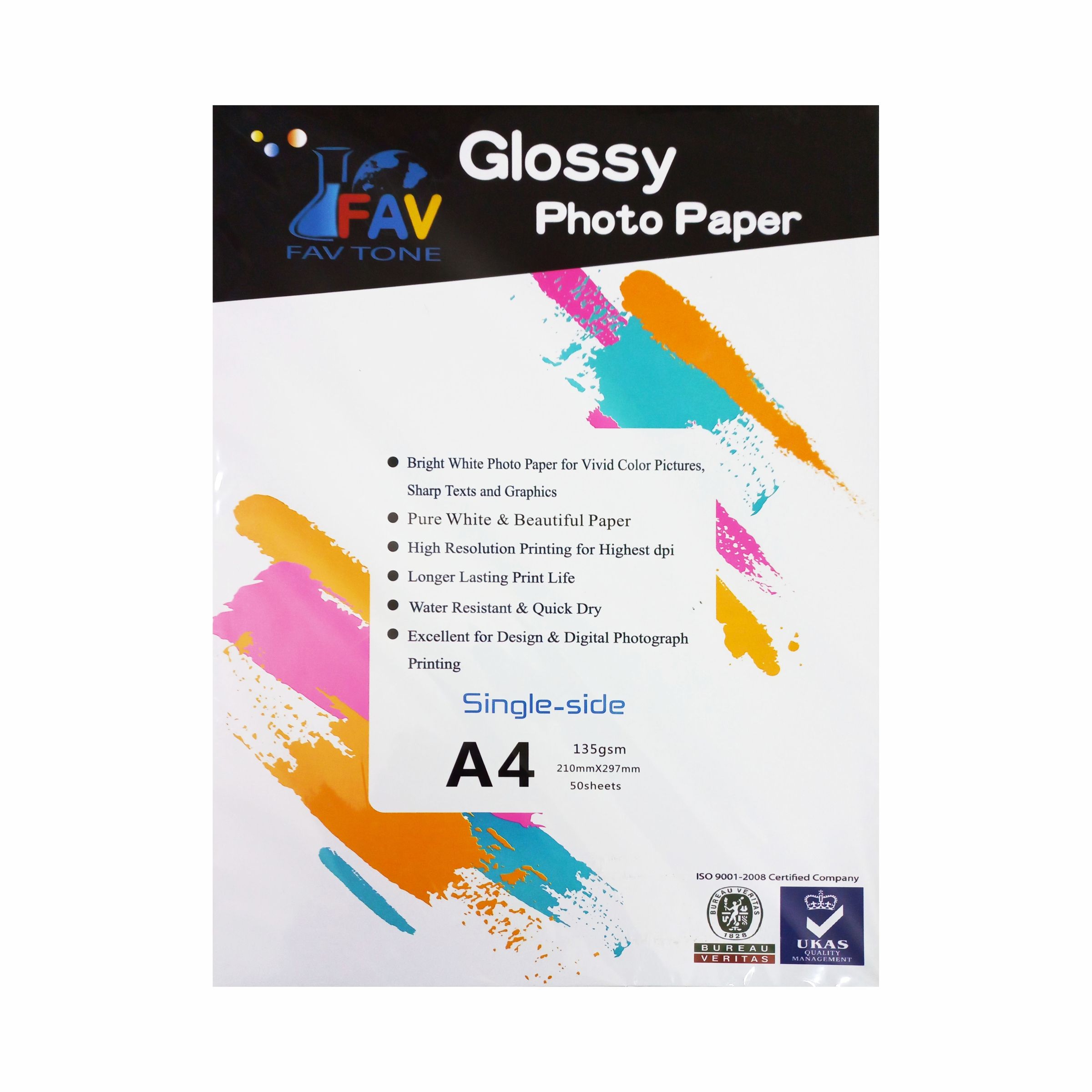 Glossy Photo Paper, A4 size, 50 sheets, 135gsm for use Inkjet Printers ...