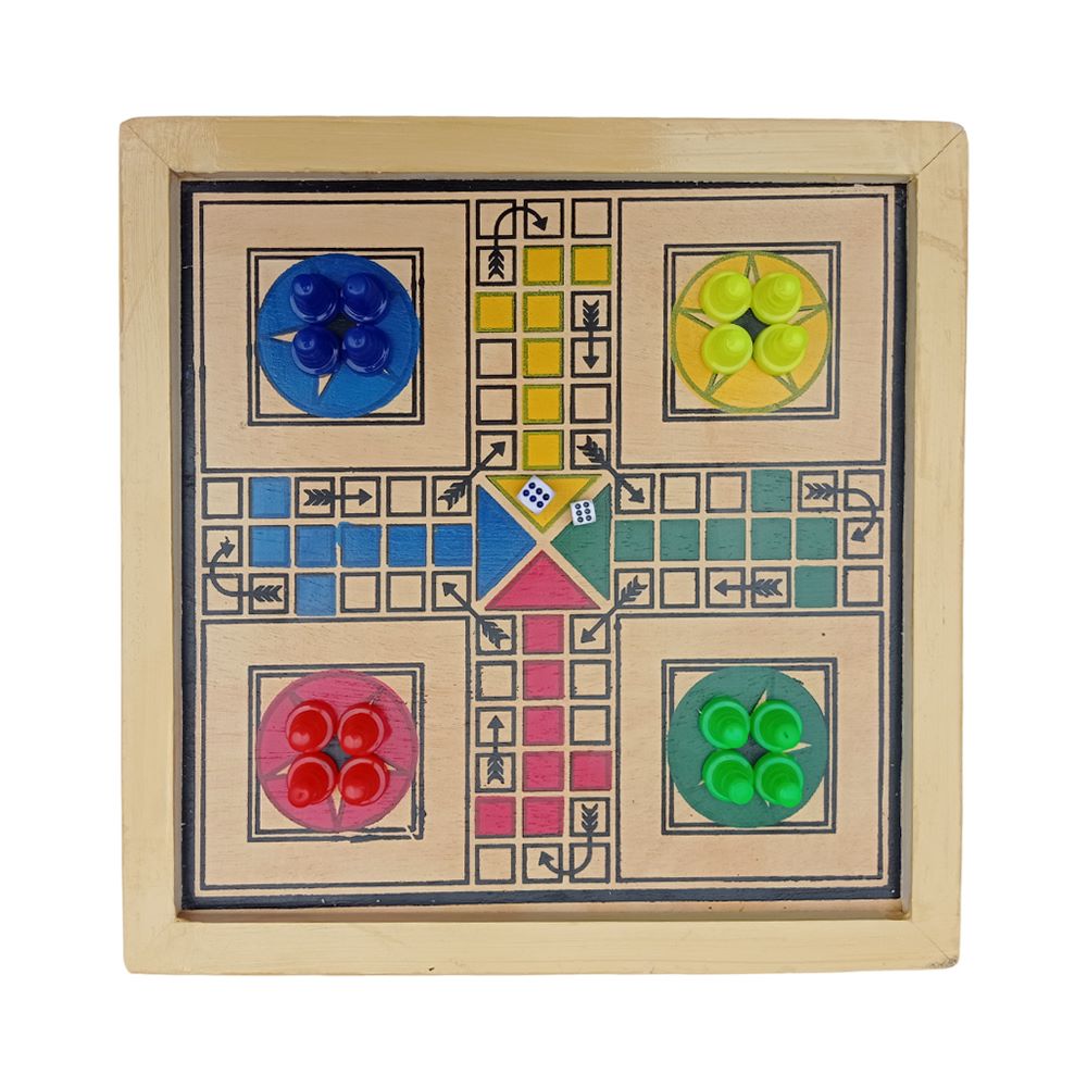 Ludo - Wooden Ludo Frame Game For Family Children / Kids Ludo Board ...