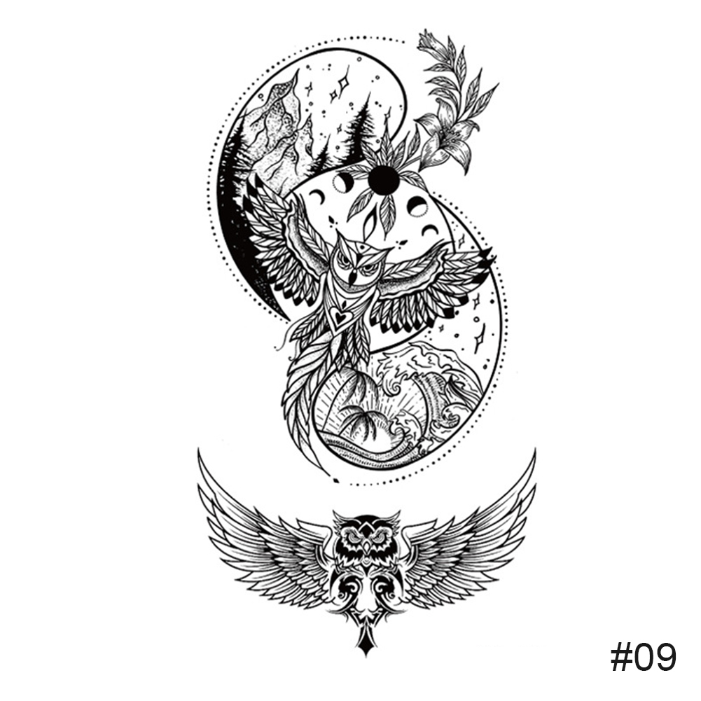 JM Temporary Small Fresh Black Tattoo Stickers Waterproof Long Lasting ...