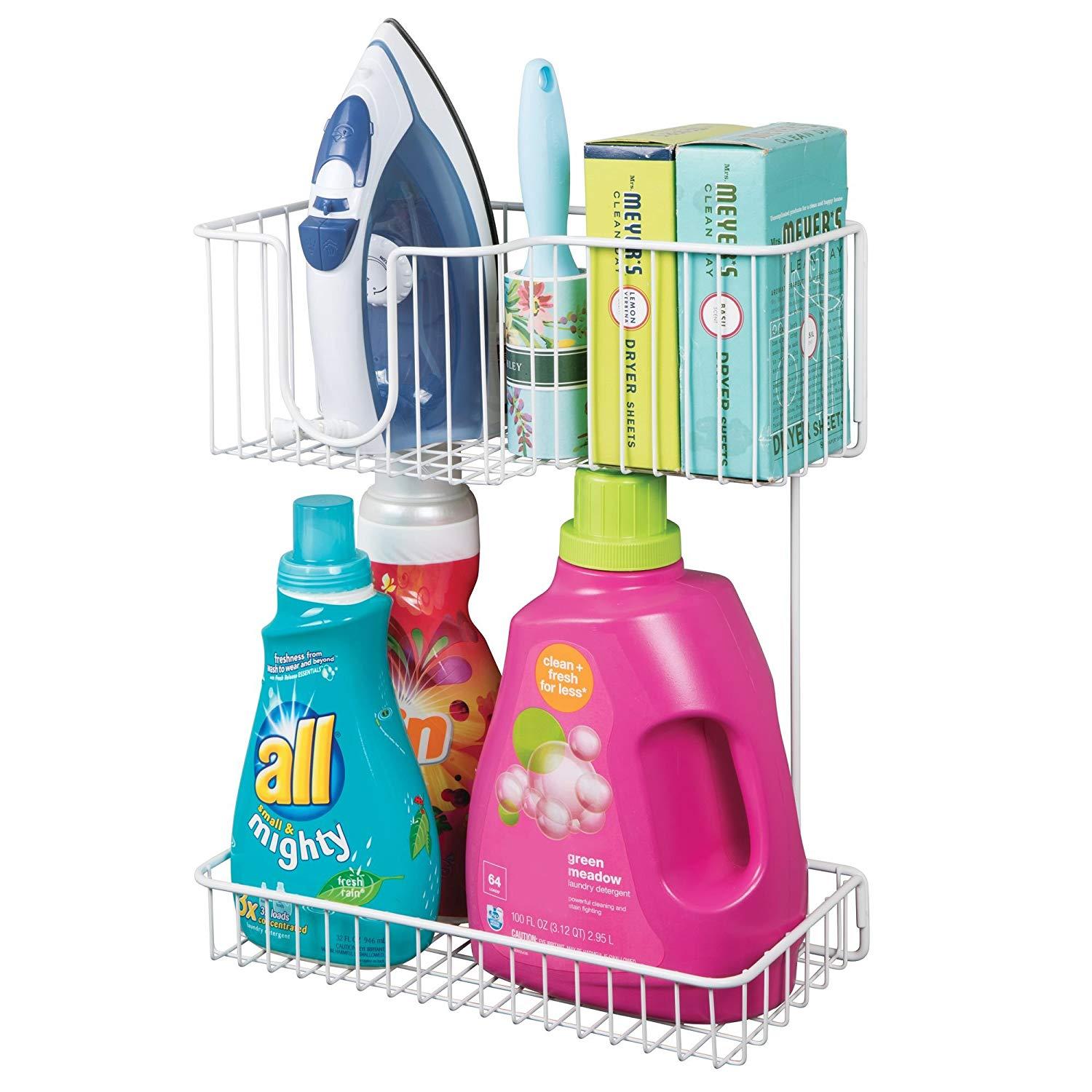 Home Essentialwall Mounted Laundry Room Storage Organizer, 2 Levels ...