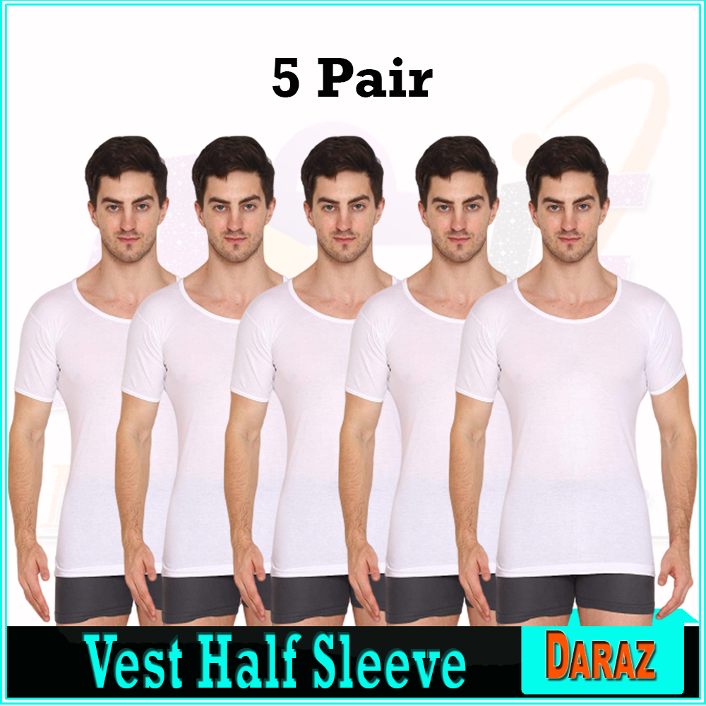 Pack of 5 Cotton vest banyan Stretchable Shape Wear Vest for Men Round ...