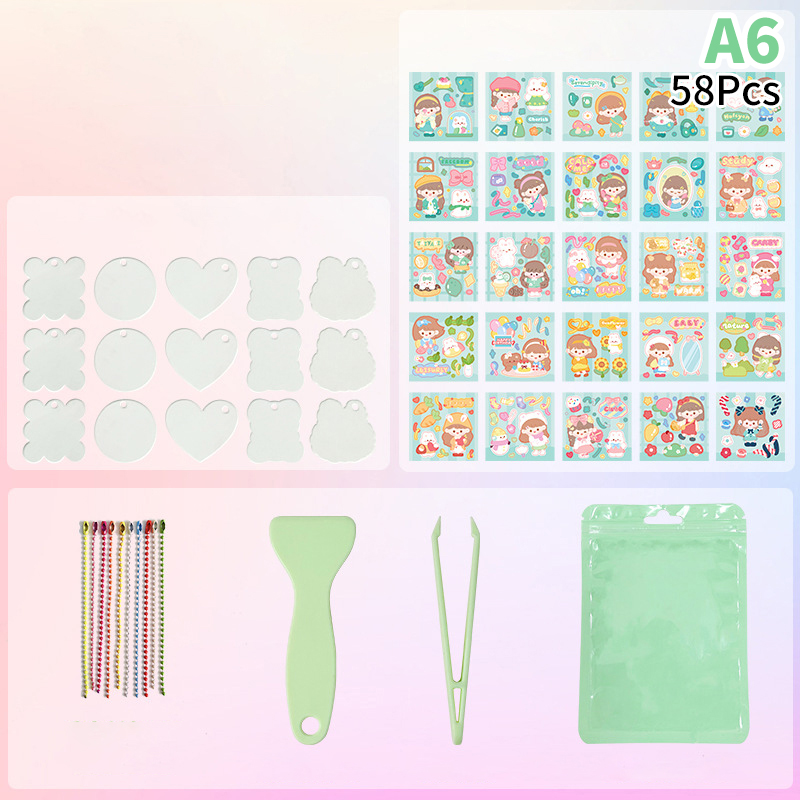 1Set Creative Goo Card Sticker Set DIY Keychain Cartoon Handmade ...