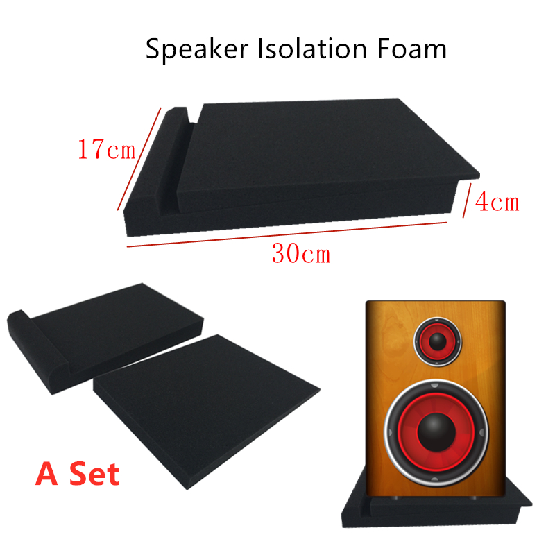 A Set Studio Speaker Acoustic Isolation Foam Soundproof Foam Isolator ...
