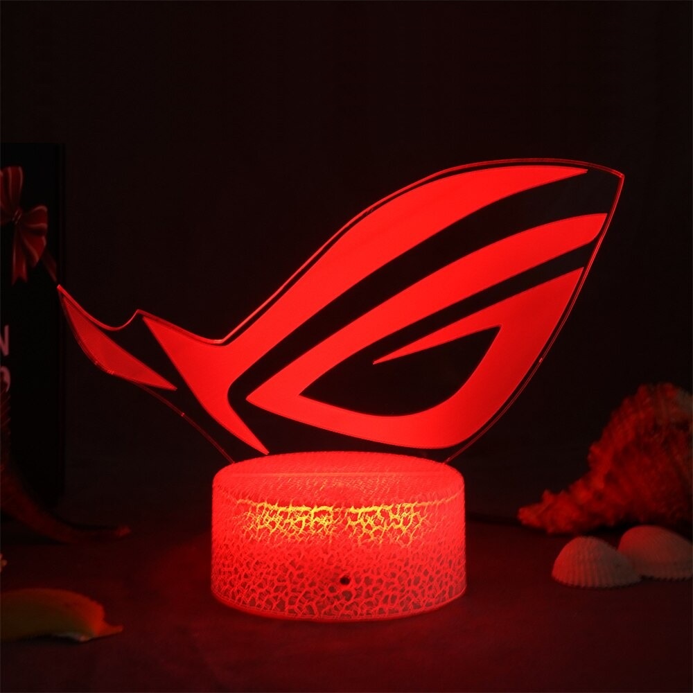ROG Republic Of Gamers Logo Acrylic Gaming Room Table Night Light Lamp ...