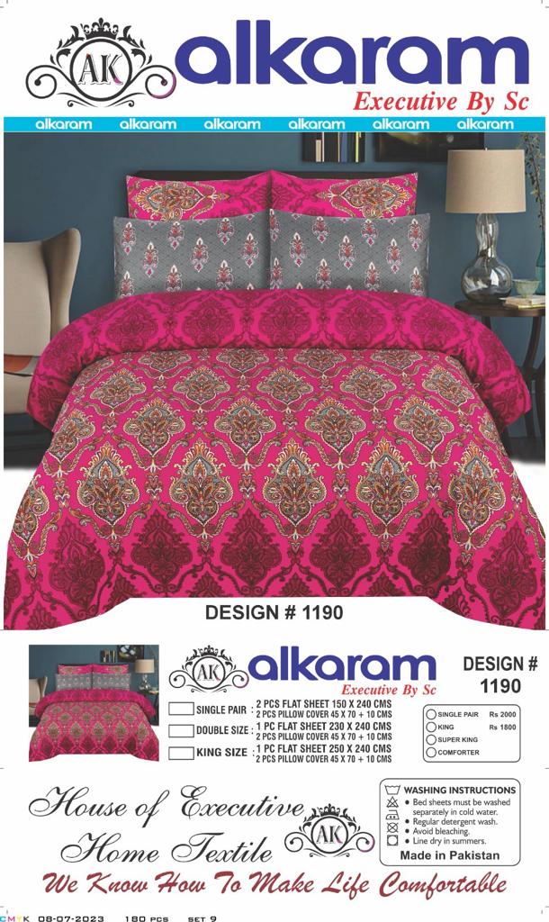 6 Pieces Comforter set incuding 1 comforter, 1 Bed Sheet, 2 Quilted ...