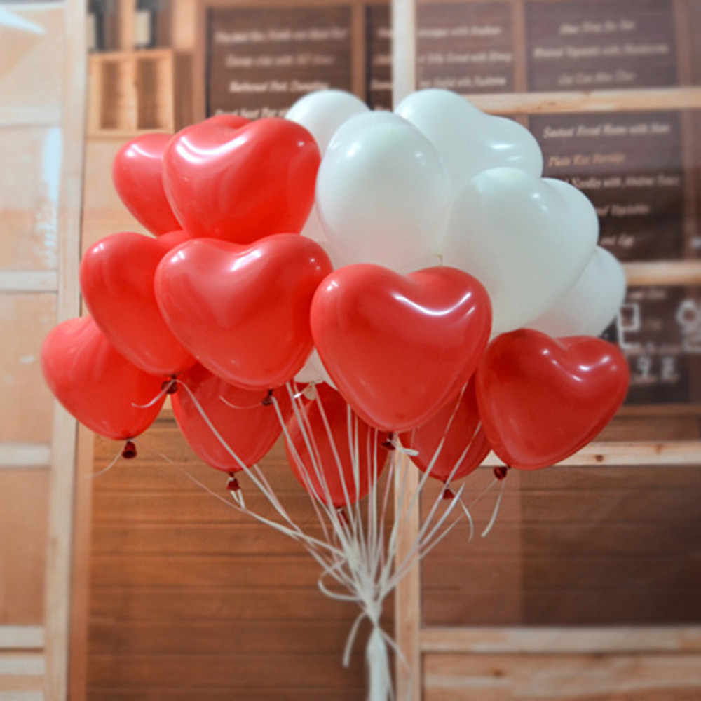 Heart Shaped Latex Balloons Pack of 50 For Birthday , Anniversary ...