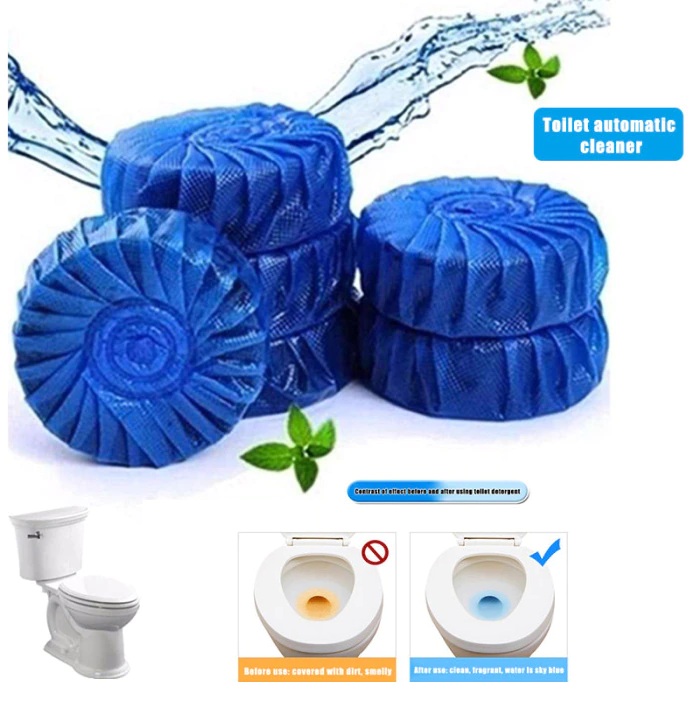 Pack of 10 Tablets Blue Automatic Toilet Cleaner Stain Remover Tabs ...