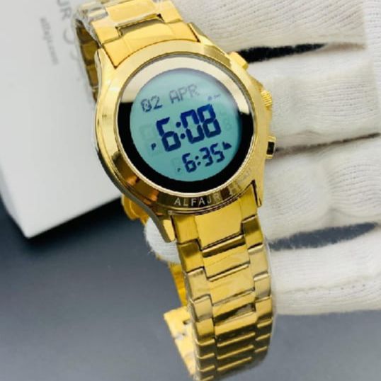 AL FAJAR DIGITAL MUSLIM WATCH STAINLESS STEEL CHAIN ALL ISLAMIC ...