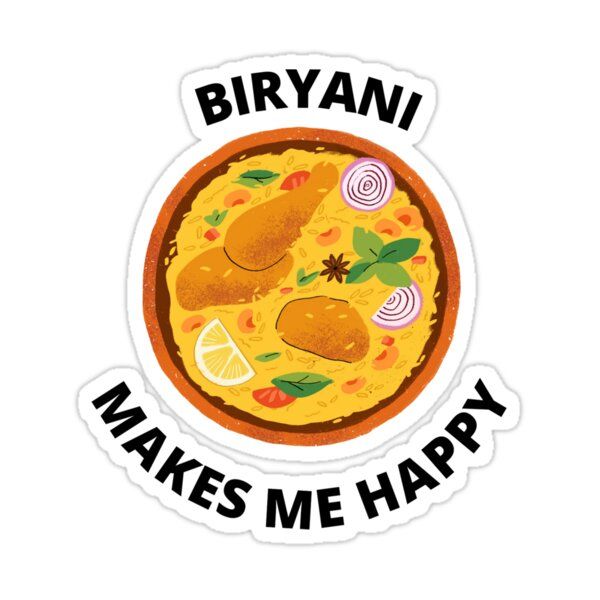 Biryani Stickers for Kitchen - Aesthetic Art Stickers for mobile back ...