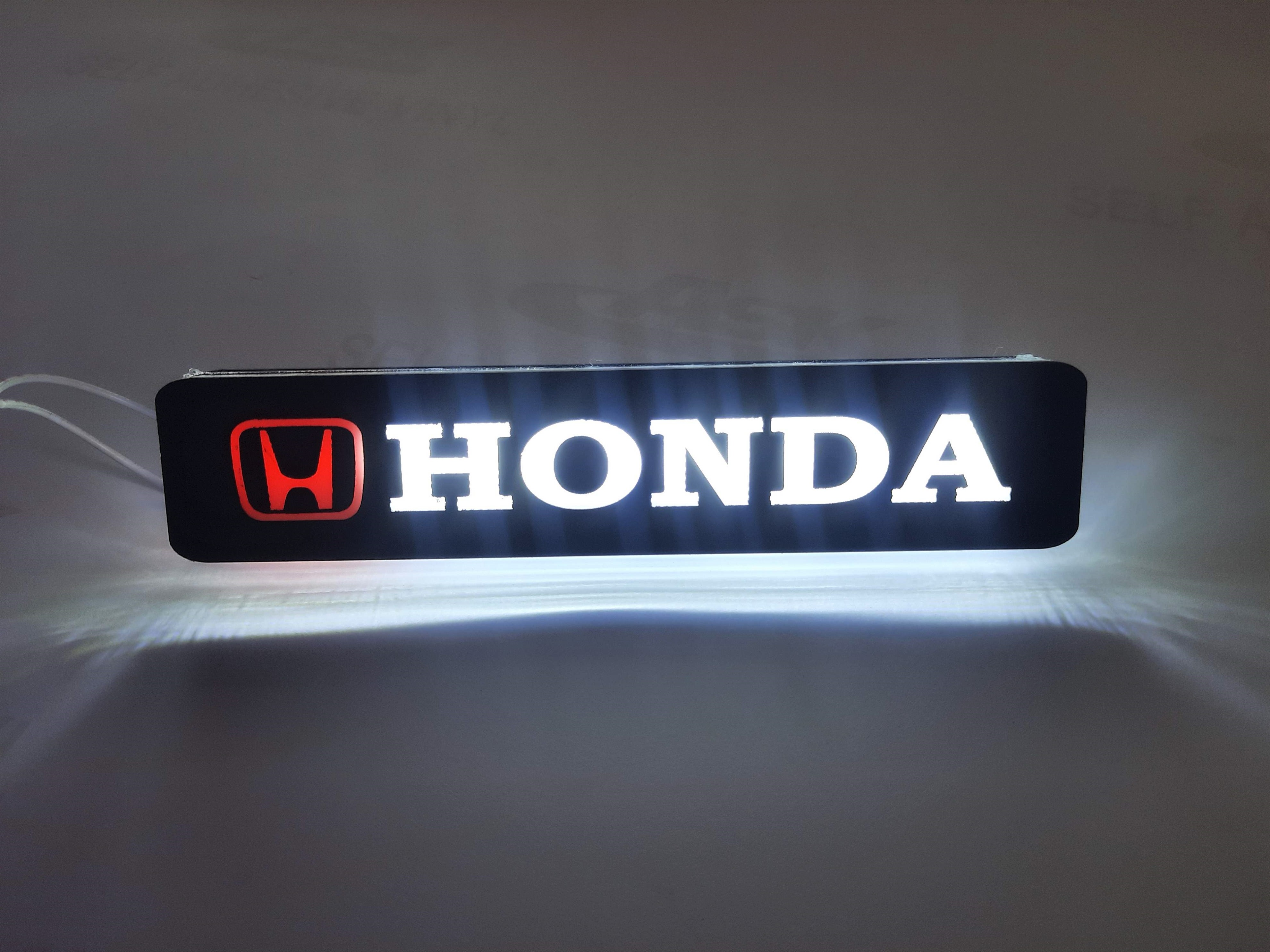 HONDA Monogram Glowing LED 3D RED WHITE With Screws For Motorcycle ...