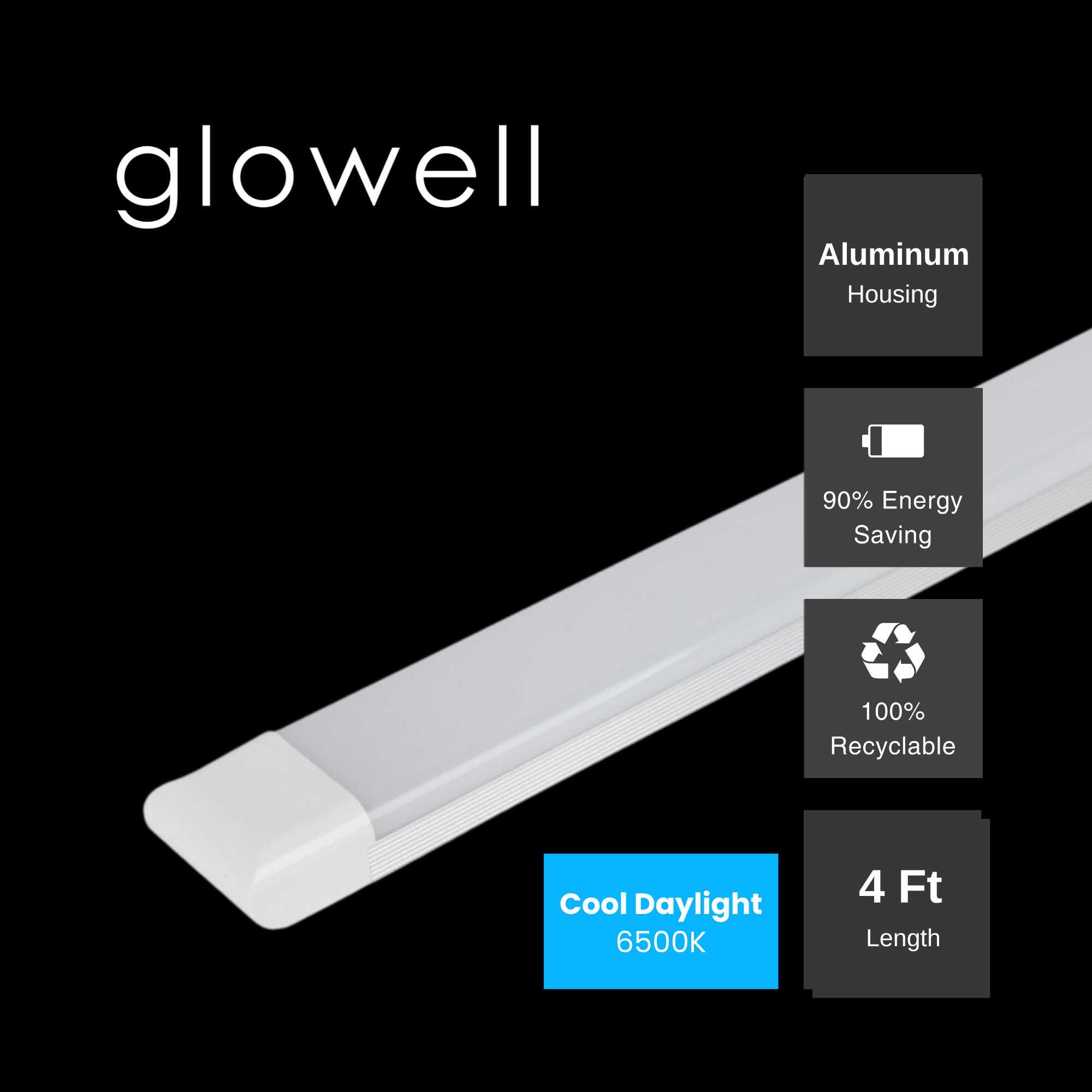 Glowell LED Batten Light 40W (Slim Bracket Tube Light) | Daraz.pk