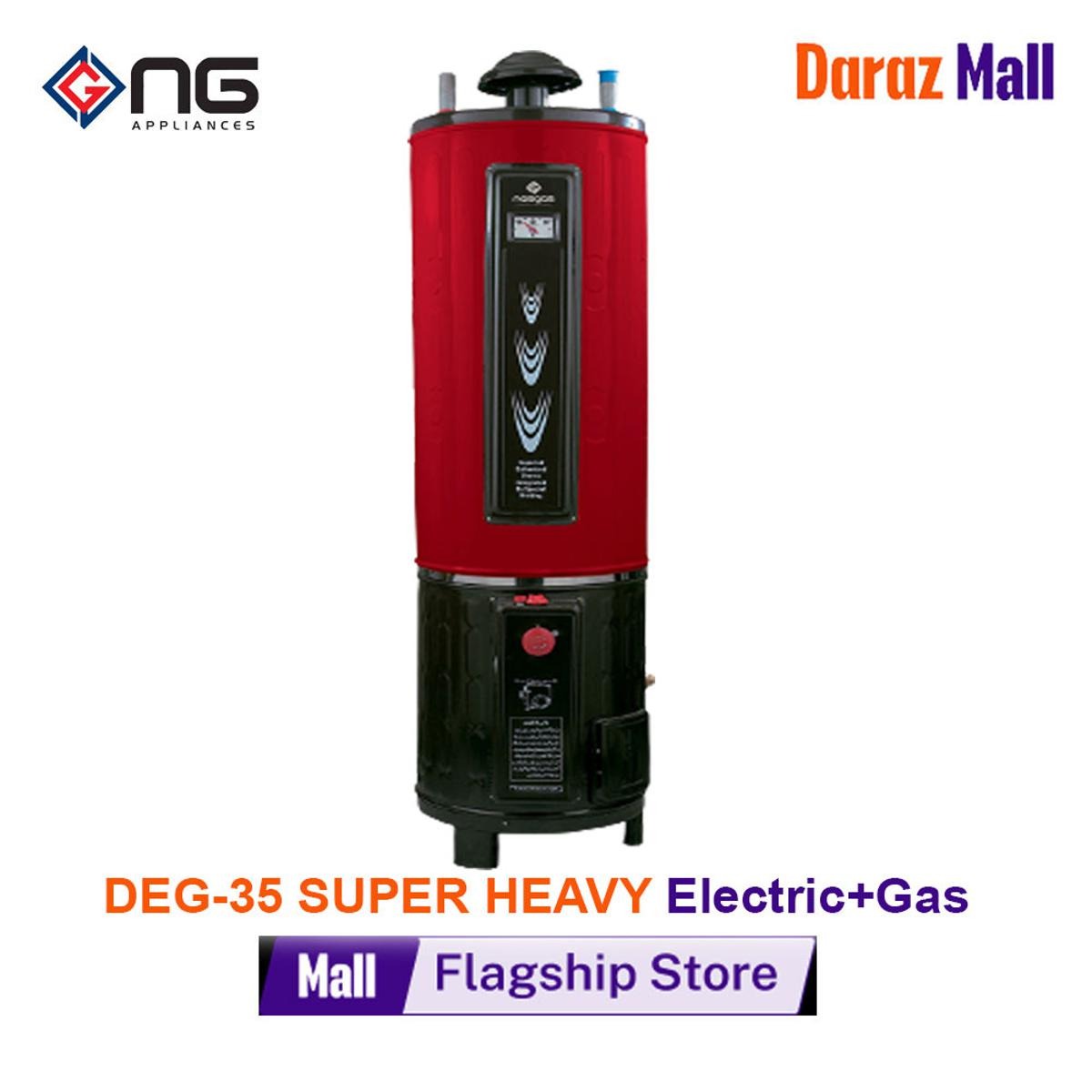 NasGas Geyser DEG-35 SUPER Heavy 35 Gallon Electric + Gas Double Safety ...
