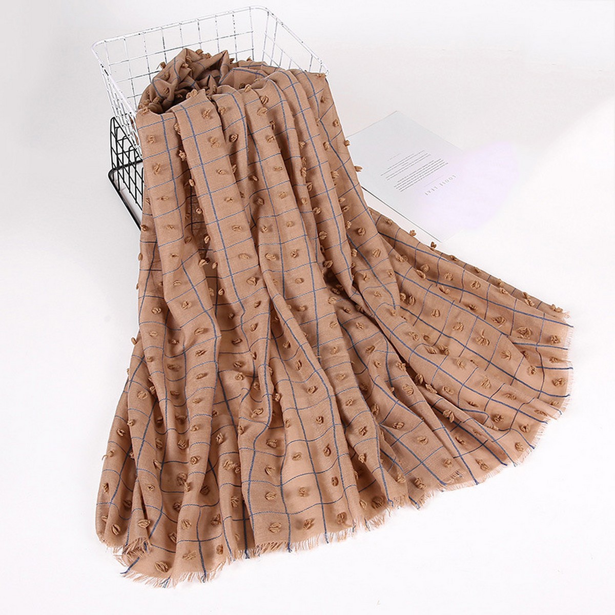 Staller Hijab Fuzzy Cotton Ball Design for Girls, Women Lightweight ...