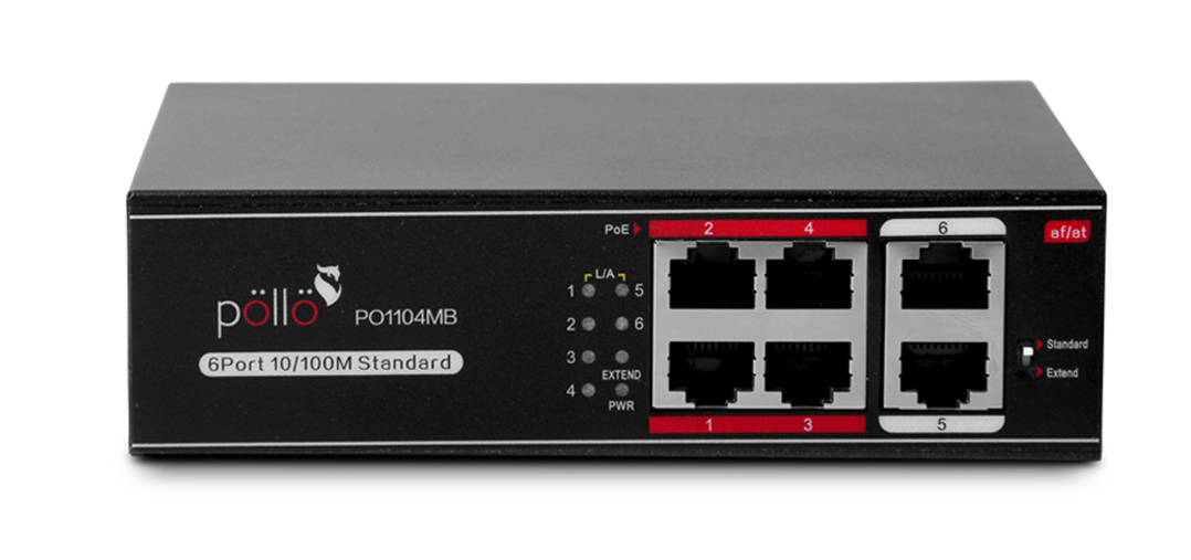 Network Switch 4 port Megabit PoE Switch with 2 Uplinks, Long Distance ...