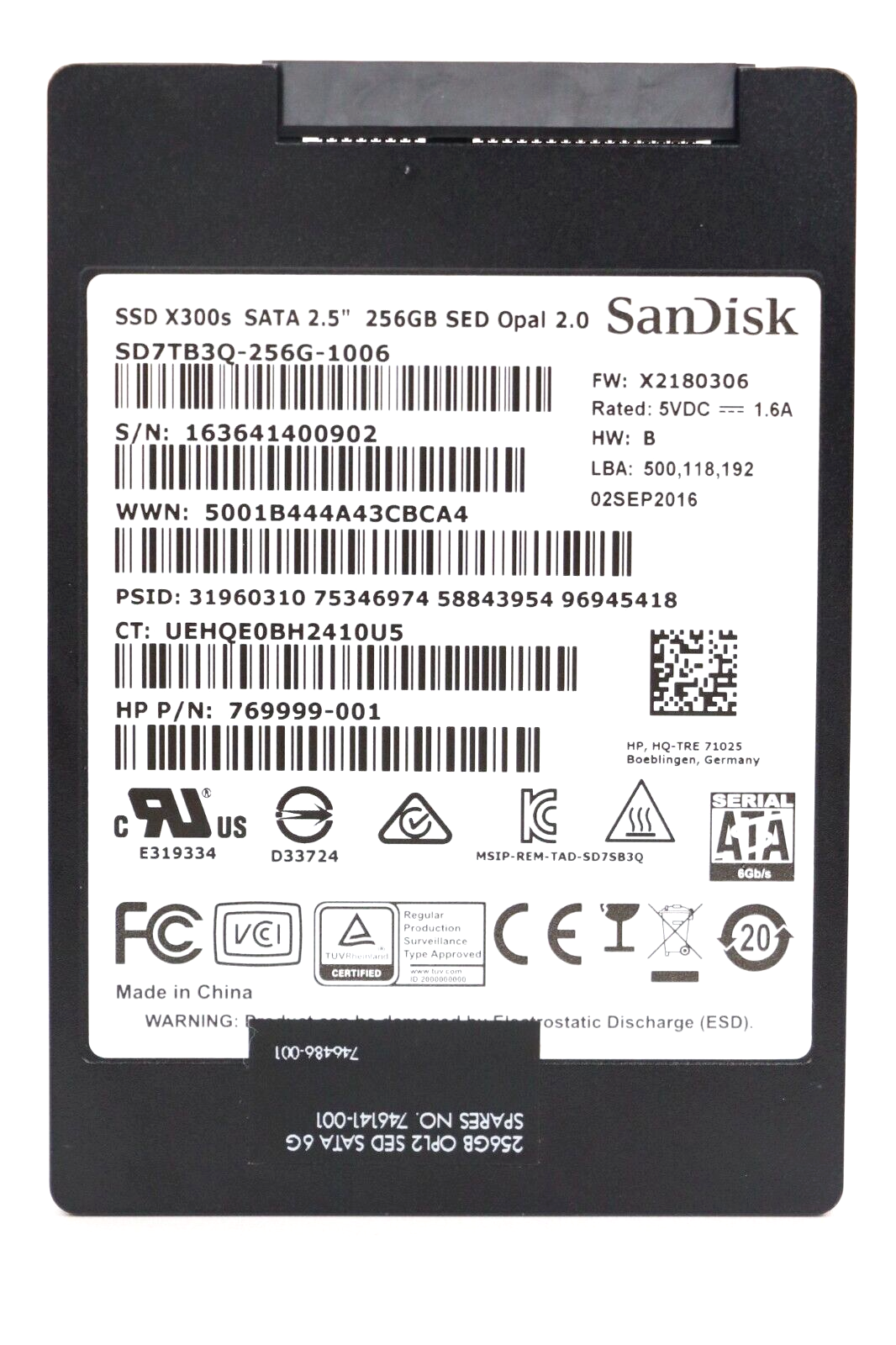 Used SANDISK,Samsung,WD, itech,256Gb SSD X300 Solid State Drive SATA 2. ...