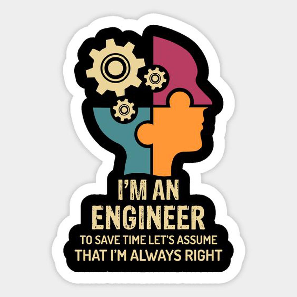 Engineer Sticker - Stickers for Laptop - 3 x 3 inches - Aesthetic Art ...