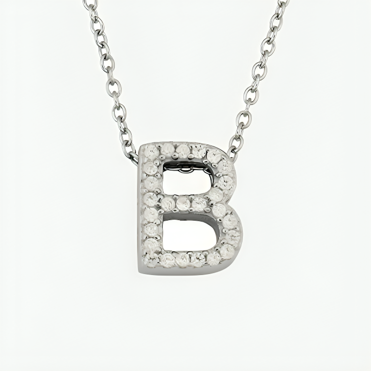 Silver Stainless Steel Alphabet Necklace/Locket/Pendants for Girls ...