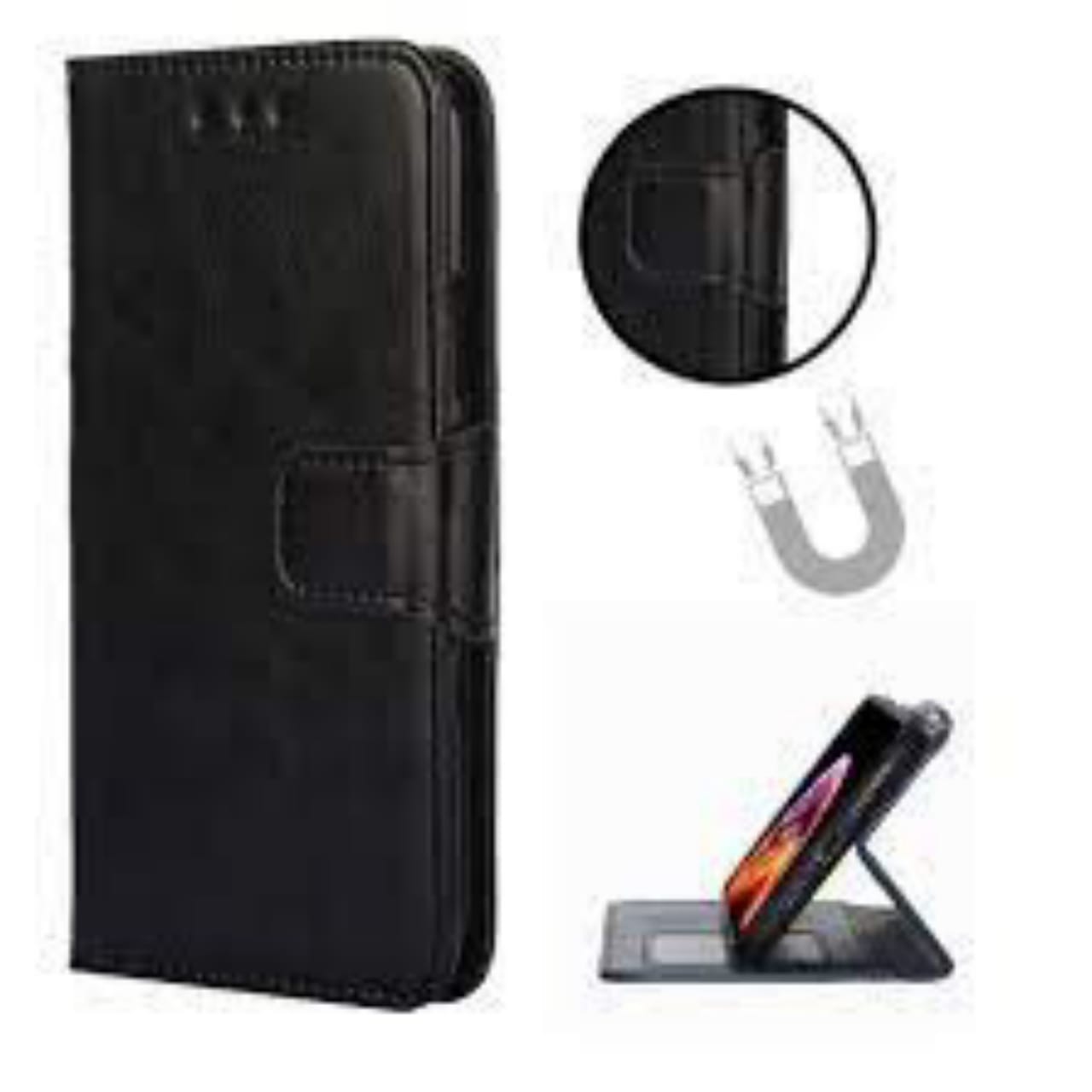 Tecno Camon 20 Leather Flip Cover Case leather book cover with | Daraz.pk