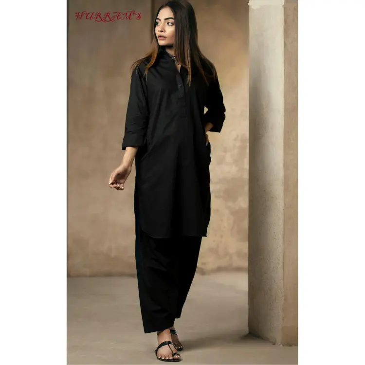 Jet Black Lucknow (Women) Without Collar Shalwar Kameez –, 43% OFF