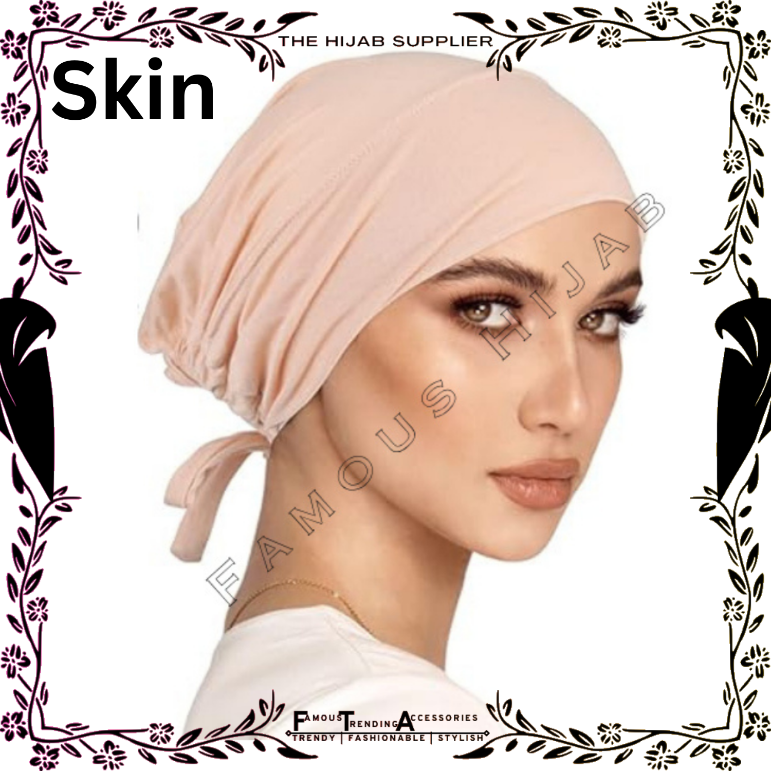 Pack of 3 , 1 Plain Inner Hijab Caps - Tie Back Underscarf Caps - Dori ...