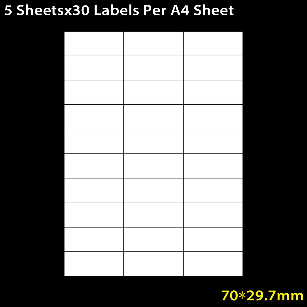 5 Sheets A4 Writable Address Labels Self-Adhesive Name Sticker Package ...