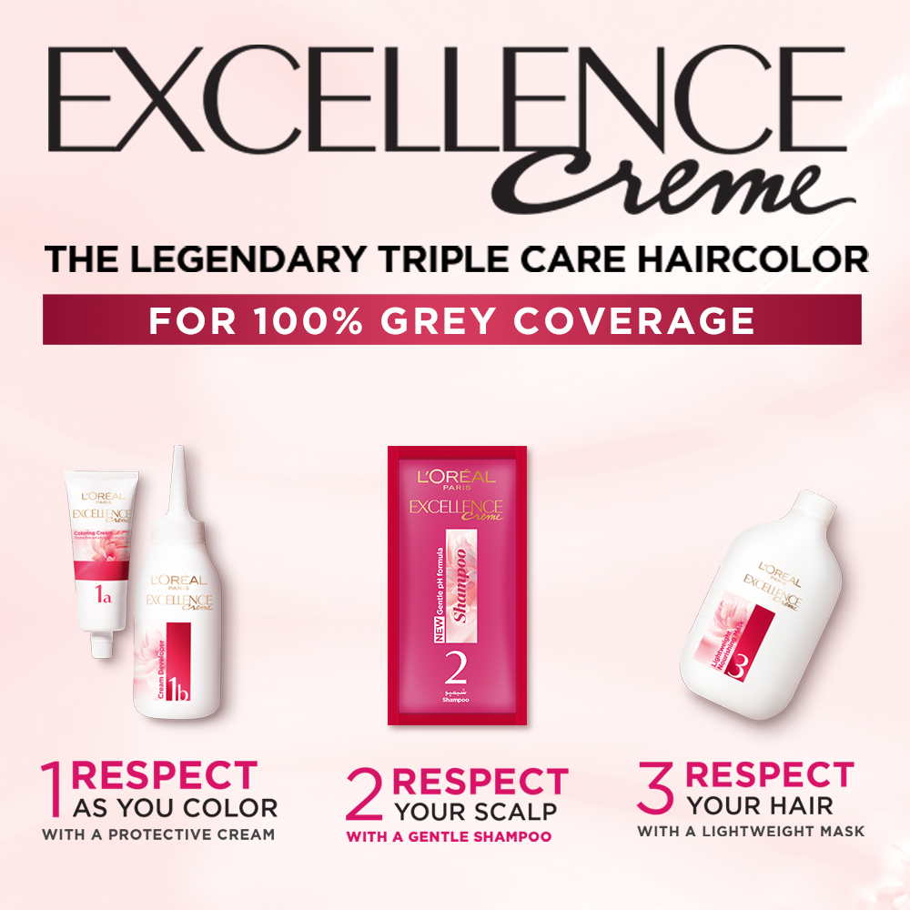 LOreal Paris Excellence Creme - 4 Brown Hair Color, Excellence Triple ...