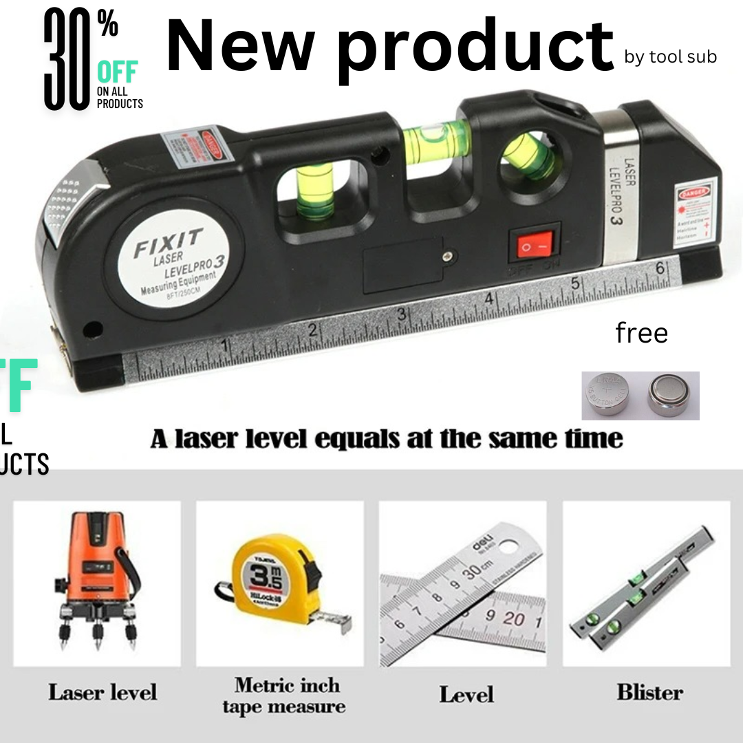5 in 1 Multi Purpose Laser Level Pro 3 Laser Leveler Laser Level Scale ...