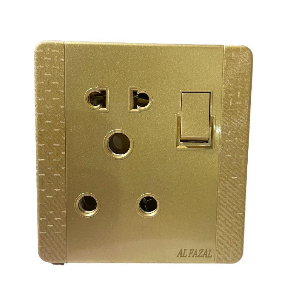 8 Switches+2 Sockets China Fitting Board Plate Golden Color New Diamond ...