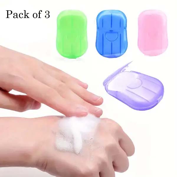 Pack of 3- Travel Soap Paper Washing Hand Bath Clean Scented Slice ...