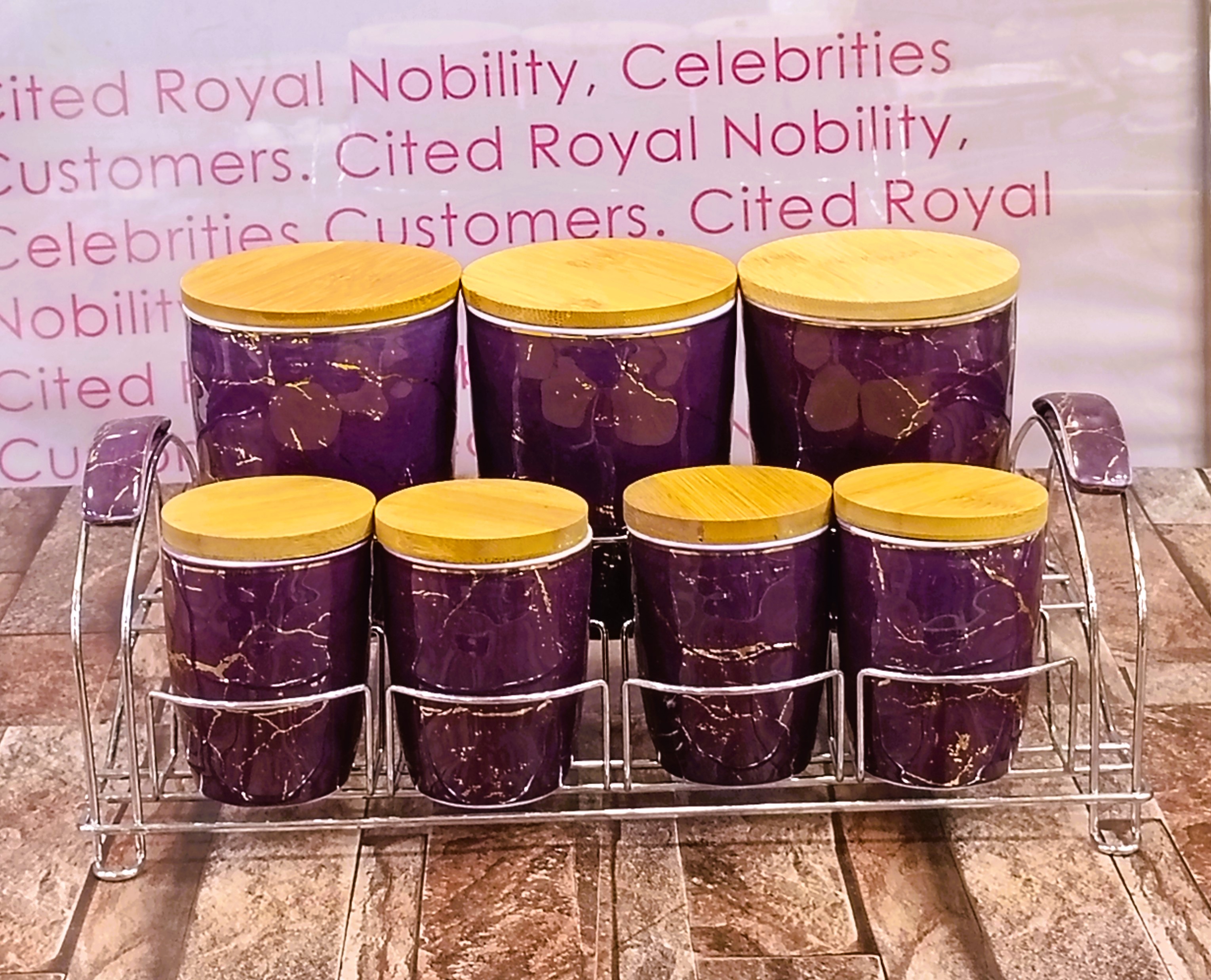 7-Piece Airtight Ceramic Canister Set with 3 Large and 4 Small ...