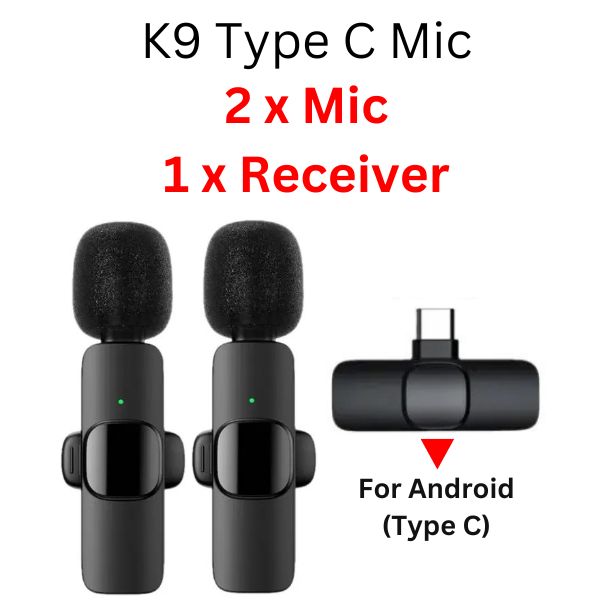 Wireless MIC Type C/IOS/Android Mic K9 Wireless Double Microphone For ...