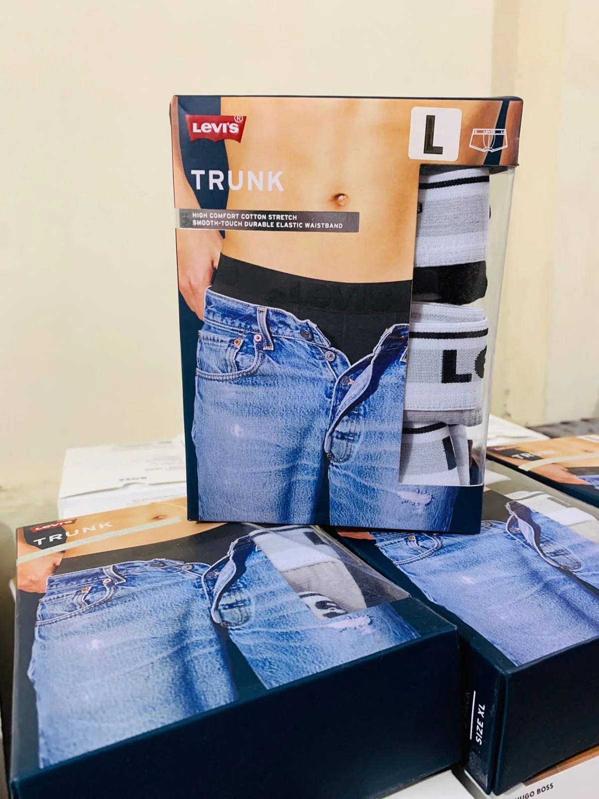 3 Pcs (1 Box) For Men Body Fitt Boxer Underware Made in Pakistan Export ...